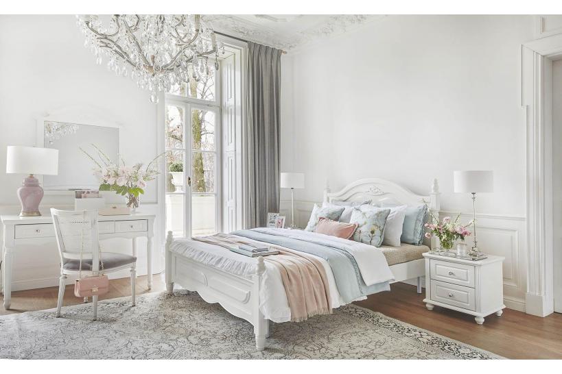 Camera matrimoniale completa bianca in stile provenzale-Arrediorg.it