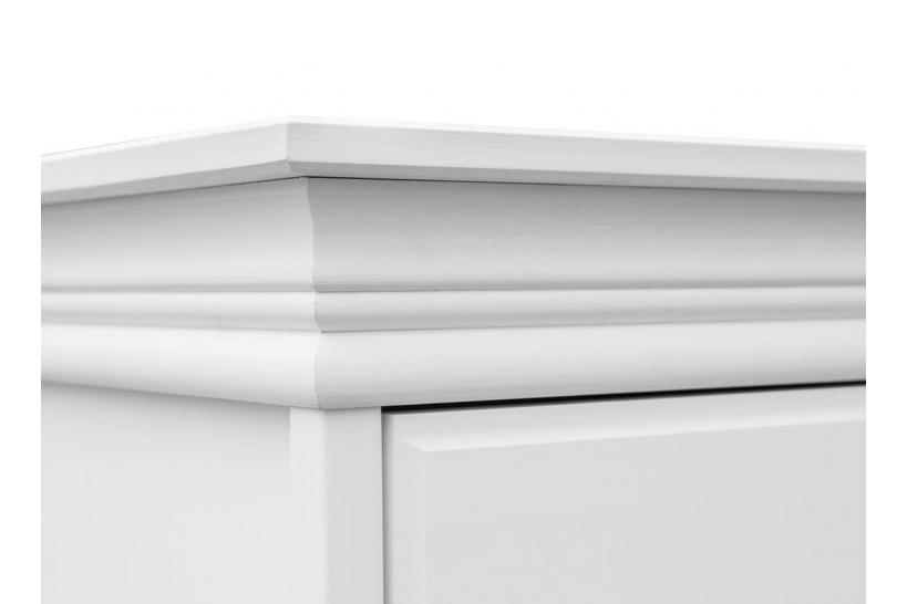 Cassettiera legno massello 3 ante 3 cassetti bianca shabby toscano