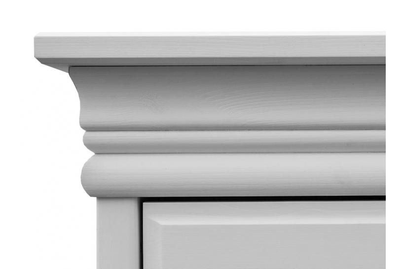 Cassettiera legno massello 3 ante 3 cassetti bianca shabby toscano