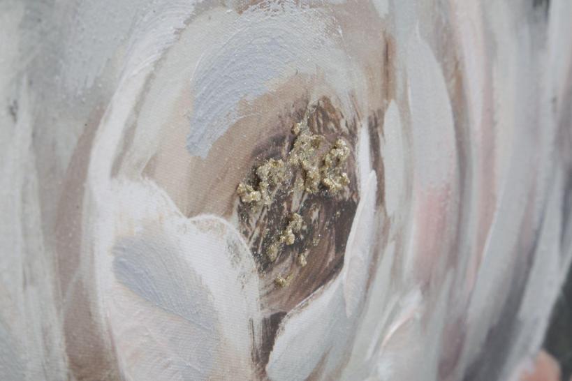 Dipinto su intelaiatura in legno colori tenui design floreale - Arrediorg