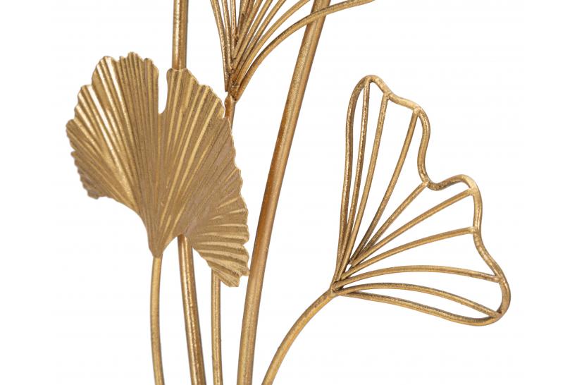 Scultura leaf in ferro foglia dorata - Arrediorg