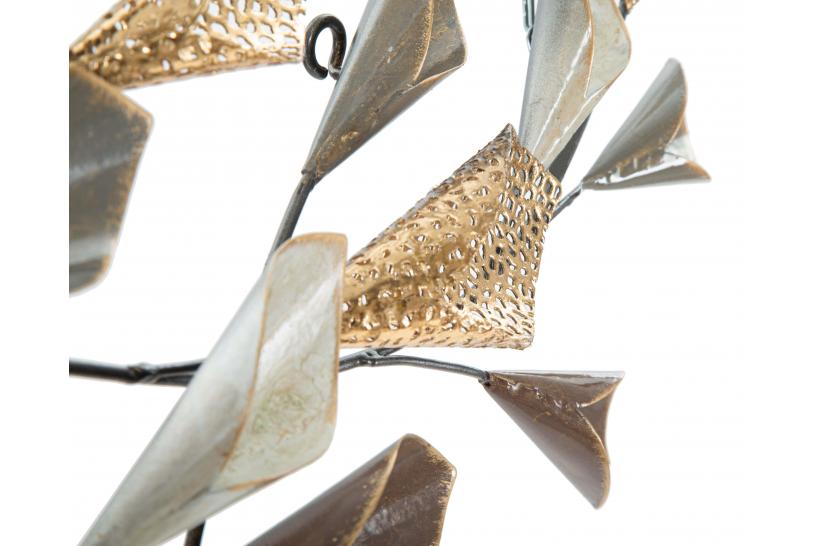 Pannello tridimensionale da parete a forma di ramo in ferro multicolor ...