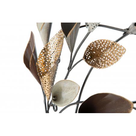 Pannello tridimensionale da parete a forma di ramo in ferro multicolor ...