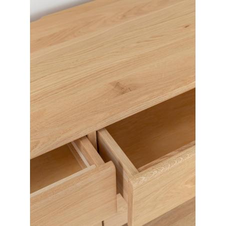 Mobile basso porta TV moderno in rovere massello oliato