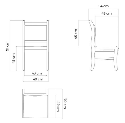 Sedia Sala Riunioni in Legno Noce Senza Braccioli-Arrediorg.it