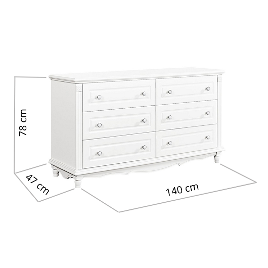 Cassettone provenzale 6 cassetti legno bianco per casa PRINCESS 836-6A ...